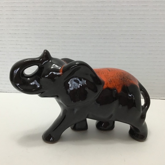 Canuck | Accents | Canuck Pottery Elephant Drip Glaze Red Black Quebec ...